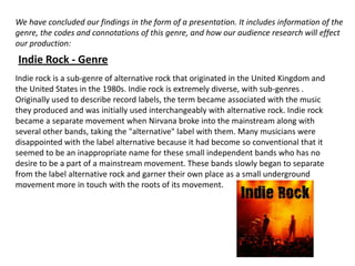 Indie rock genre | PPTX