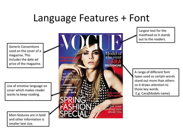 Generic conventions of magazine covers and contents pages | ODP