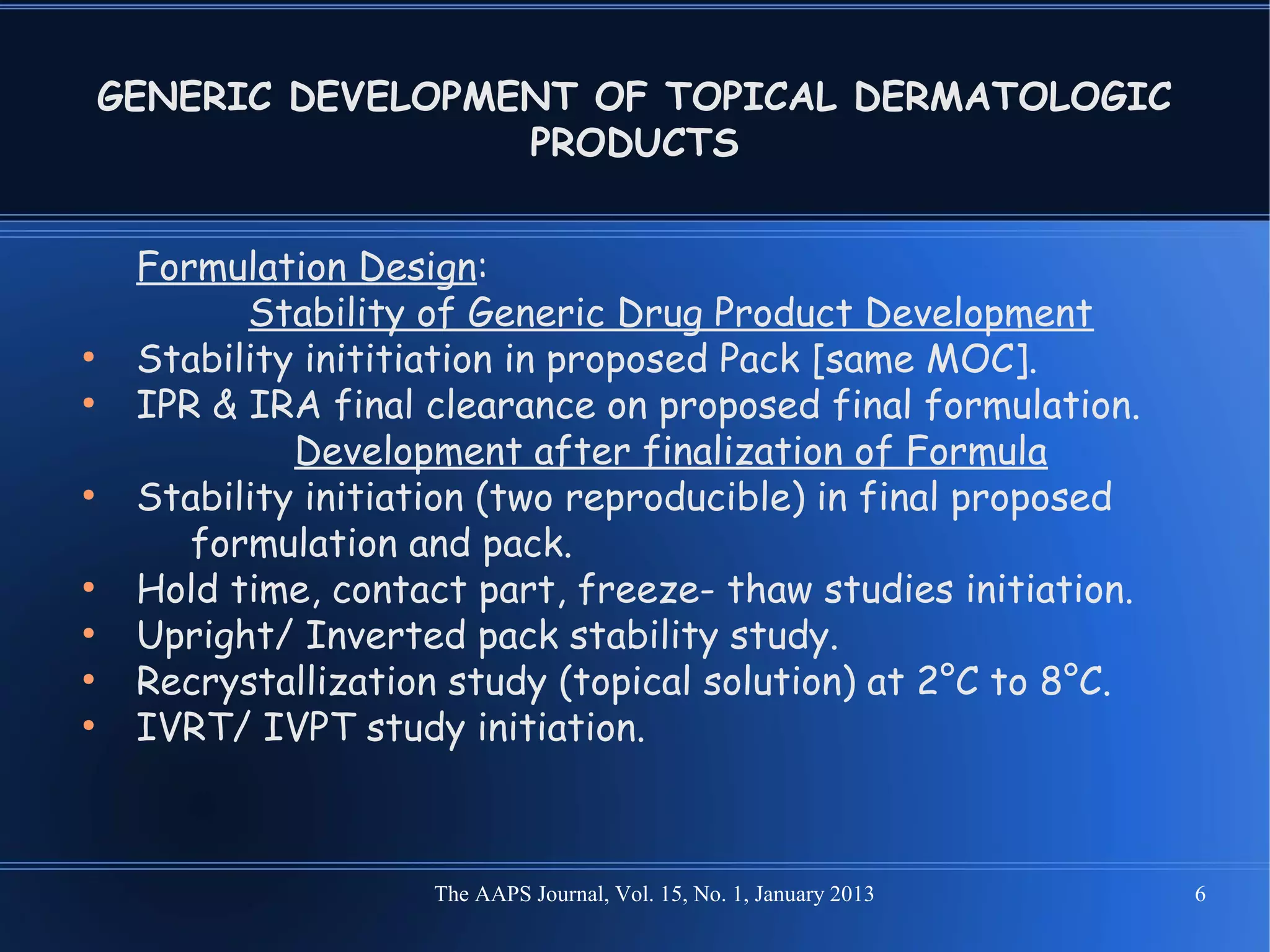 Generic development of topical products | PDF