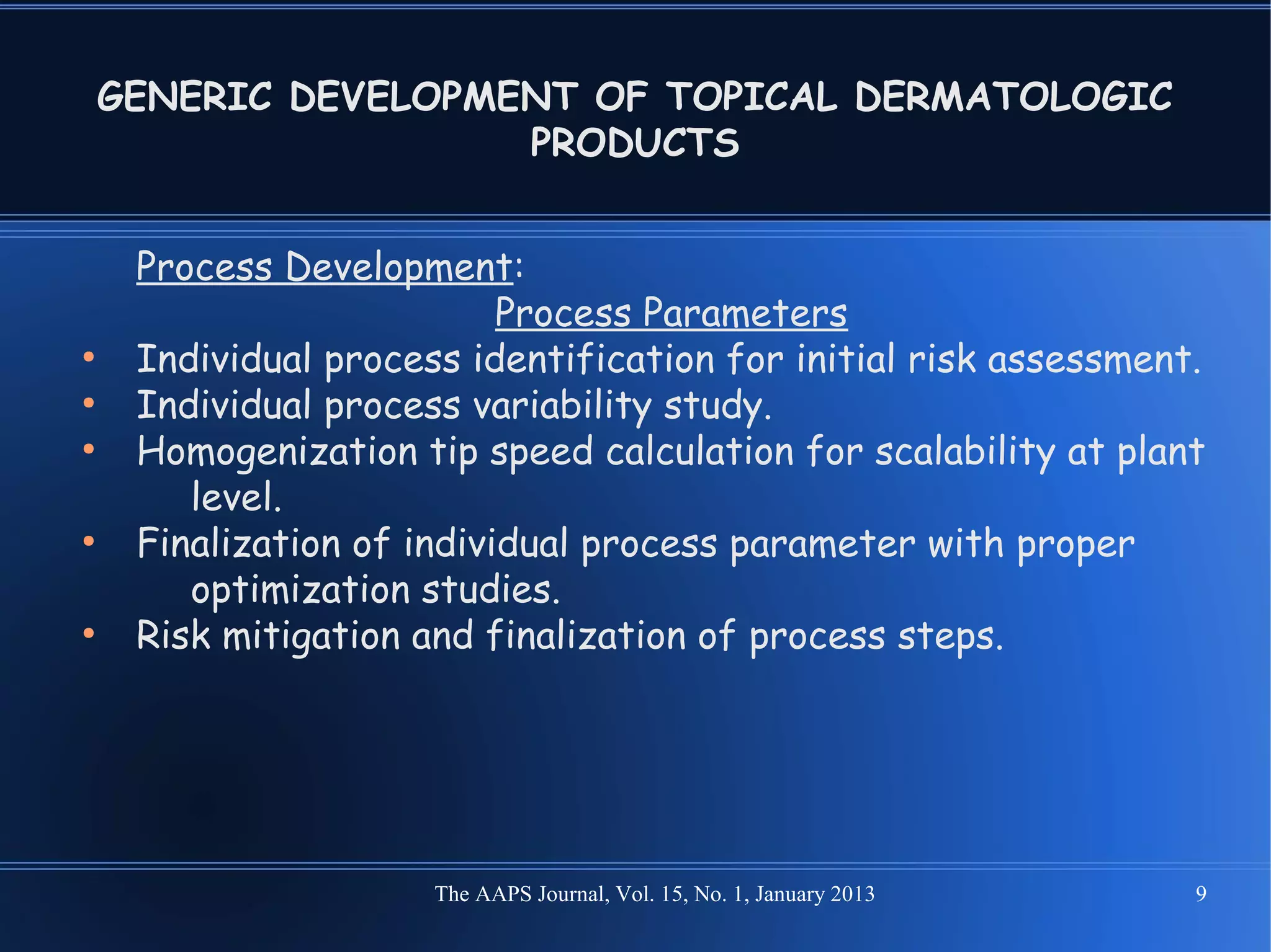 Generic development of topical products | PDF
