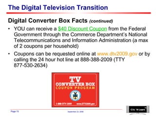 Generic Digital Television Transition Act 6 12 09 V1a | PPT | Home ...