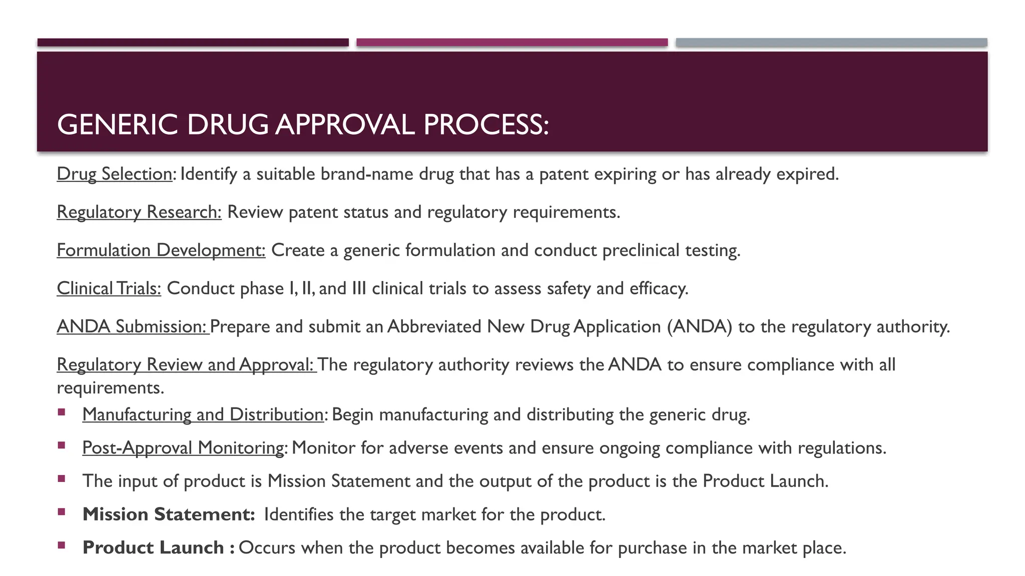 Steps in Generic Drug Development Process .pptx