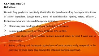 GENERIC DRUG PRODUCT DEVELOPMENT PROCESS | PPTX
