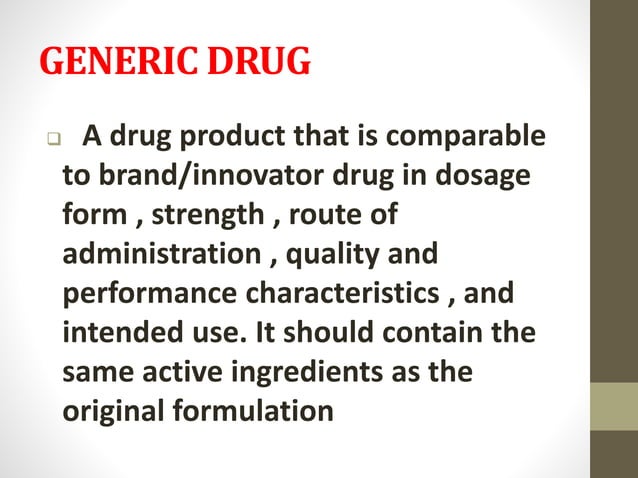 Generic drug product development | PPTX | Pharmaceutical Industry ...