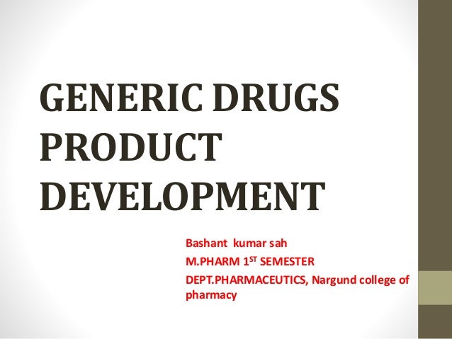 Generic drug product development
