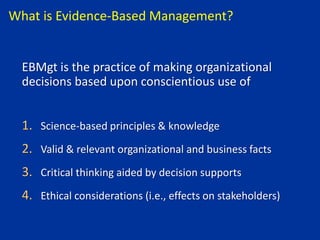 Denise Rousseau's Generic EBMgt Class 1 | PPTX | Business ...