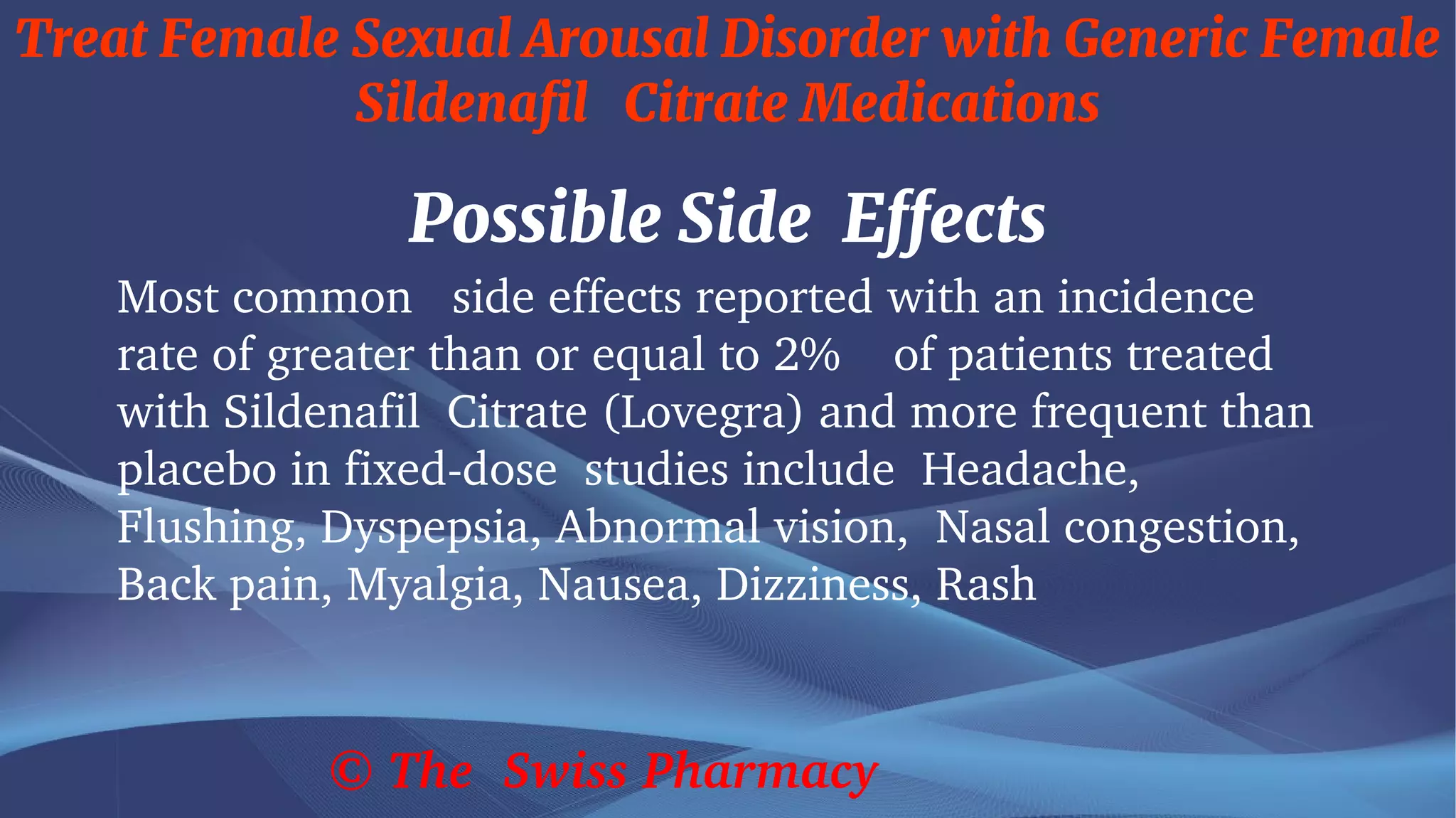 Generic Female Sildenafil Citrate Medications | PDF