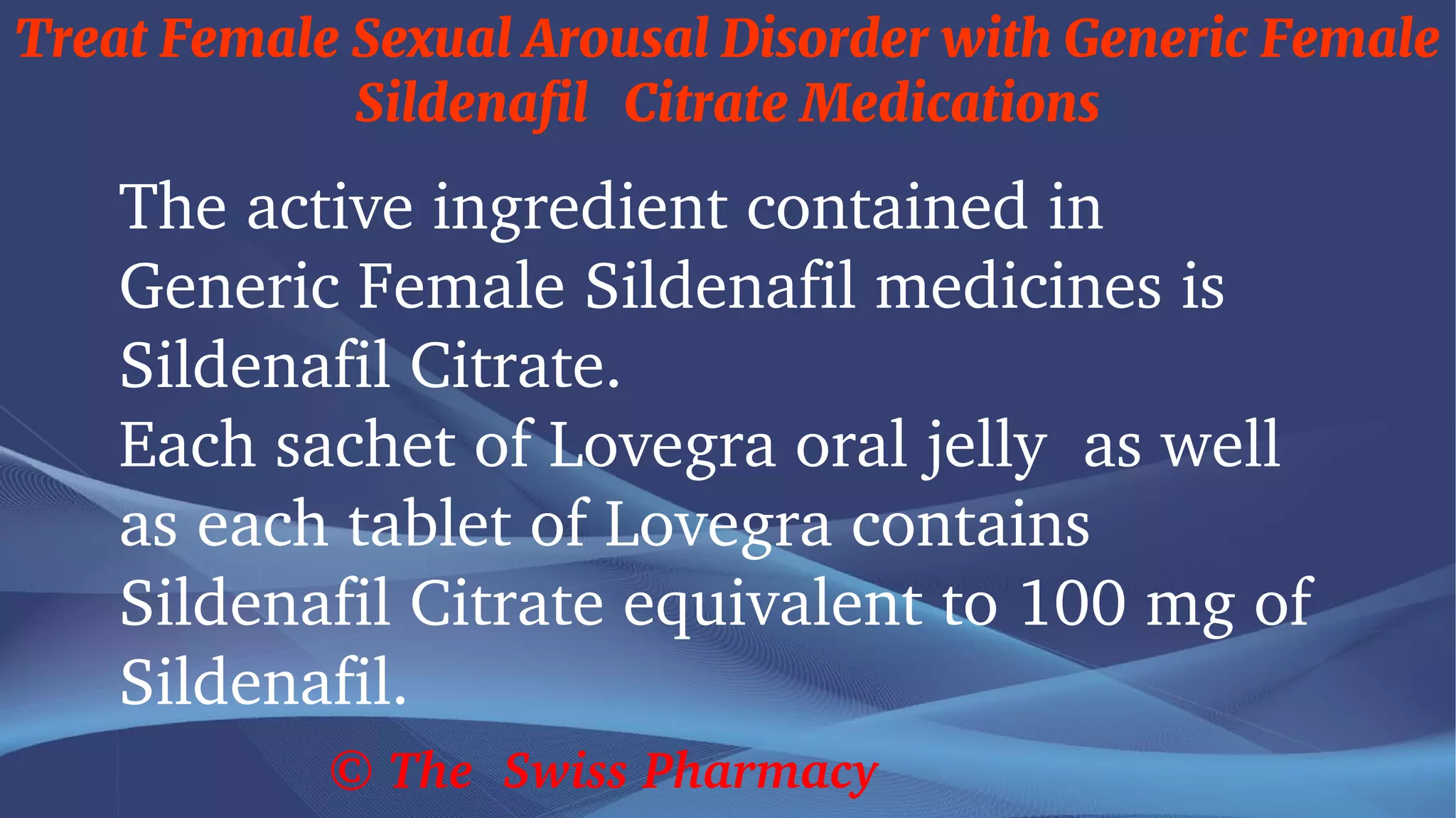 Generic Female Sildenafil Citrate Medications | PDF