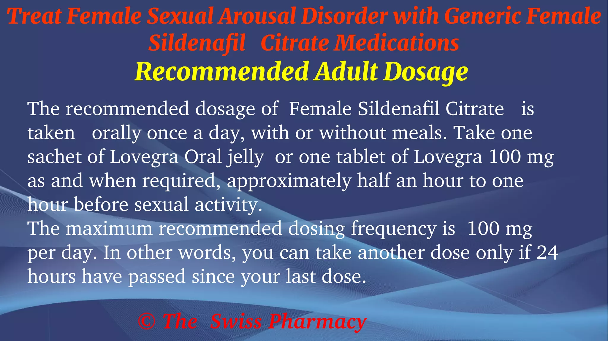 Generic Female Sildenafil Citrate Medications | PDF