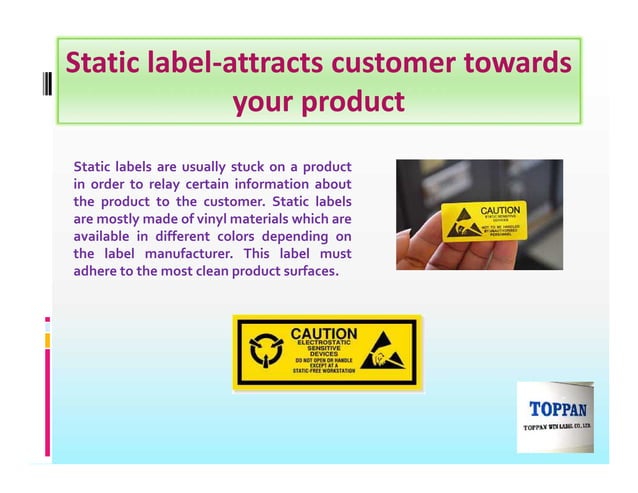 Generic labels design by toppan win label printing