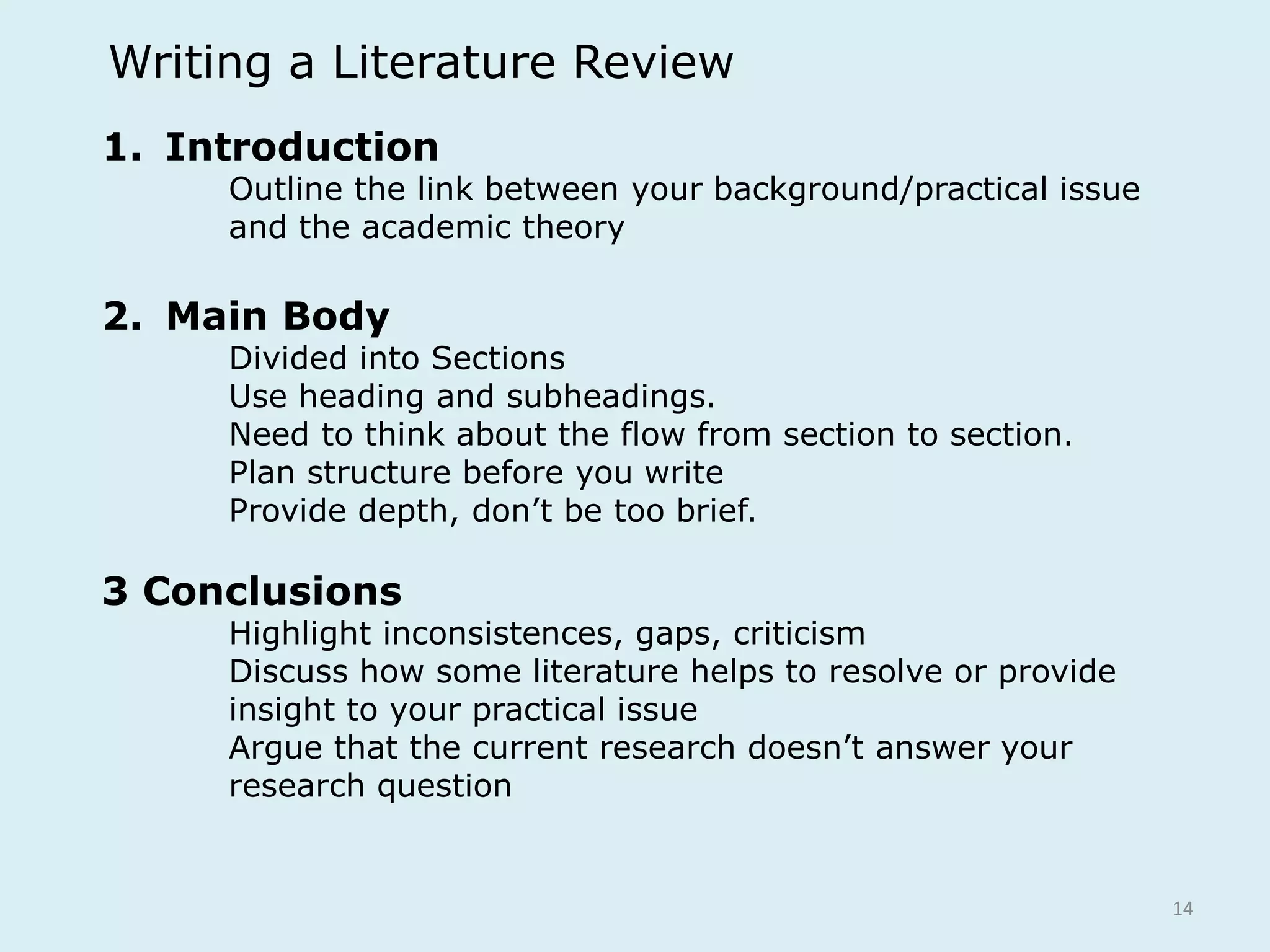 Generic lecture 3 literature review tutor | PPTX