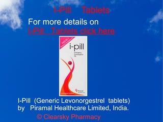 Generic Levonorgestrel Tablets (I-Pill) | ODP