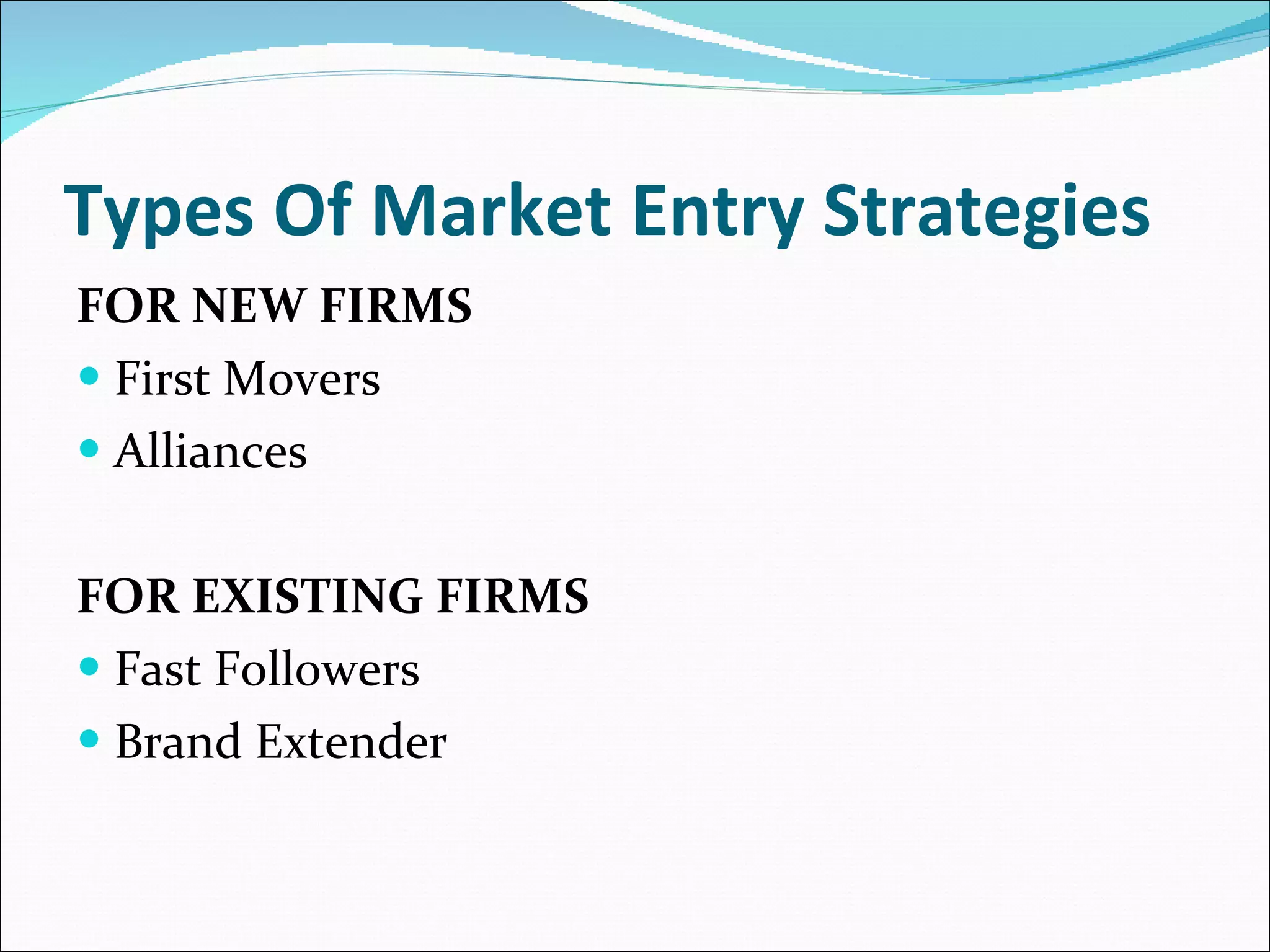 Generic marketing entry strategies | PPT
