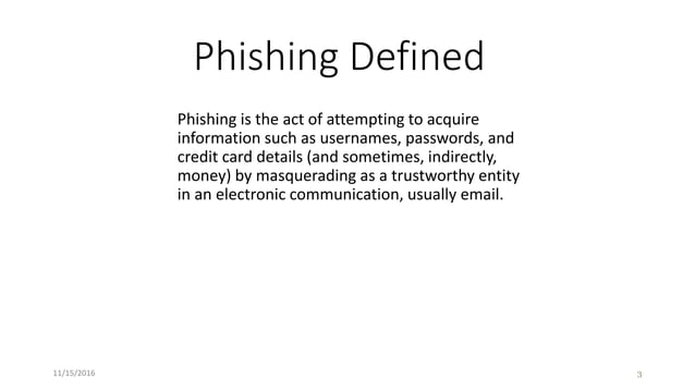 Organizational Phishing Education | PPTX