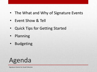 Signature Events for Libraries | PPTX