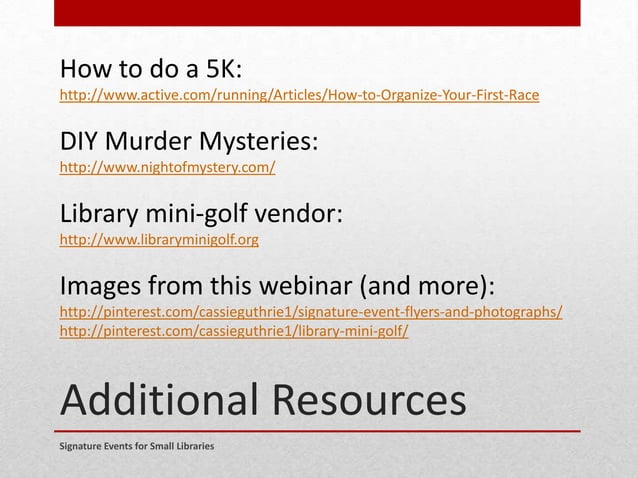 Signature Events for Libraries | PPTX