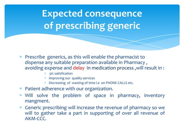 Generic prescribing akmccc | PPT