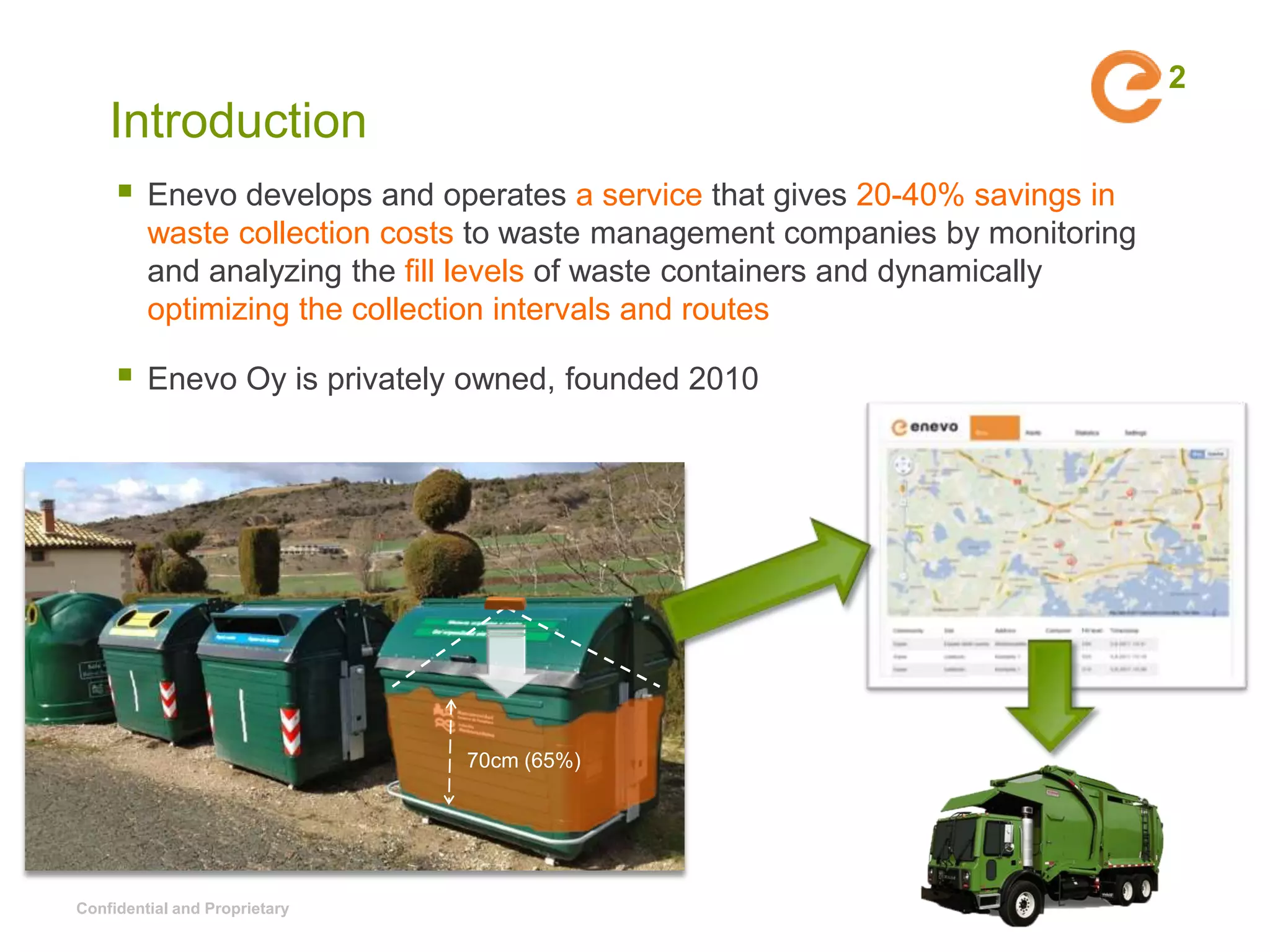 Enevo ONe Collect: Smart wireless fill level sensors | PPTX