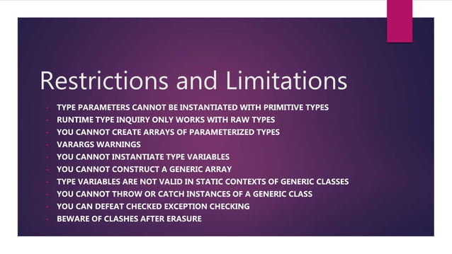 Generic Programming in java | PPTX | Programming Languages | Computing