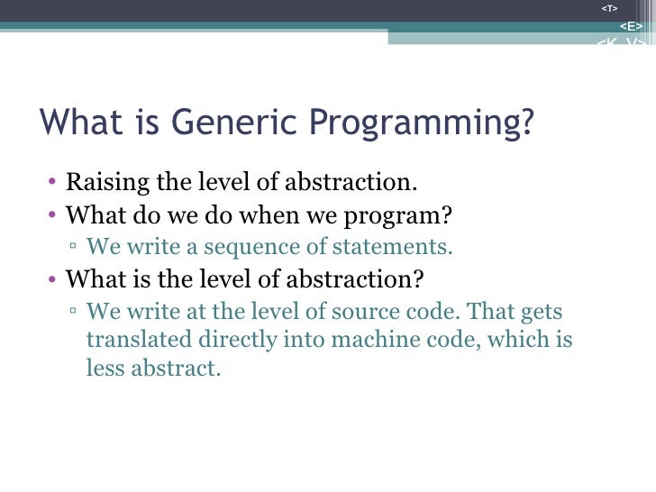 Generic Programming seminar