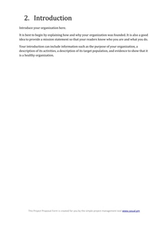 Generic project proposal template | DOC