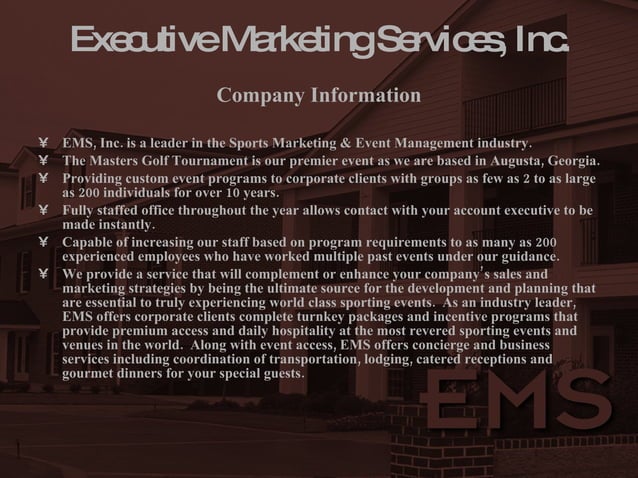 EMS Company Overview | PPT