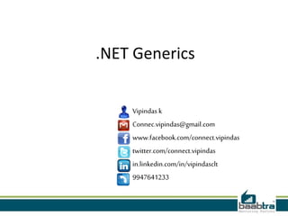 Generics in dot net | PPT