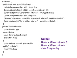 Generics | PPTX | Programming Languages | Computing