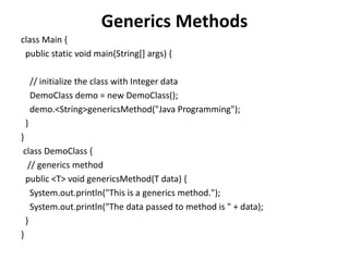 Generics | PPTX | Programming Languages | Computing