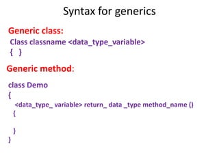 Generics | PPTX | Programming Languages | Computing