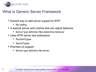 Implementing Generic Servers for Eclipse WebTools | PPT