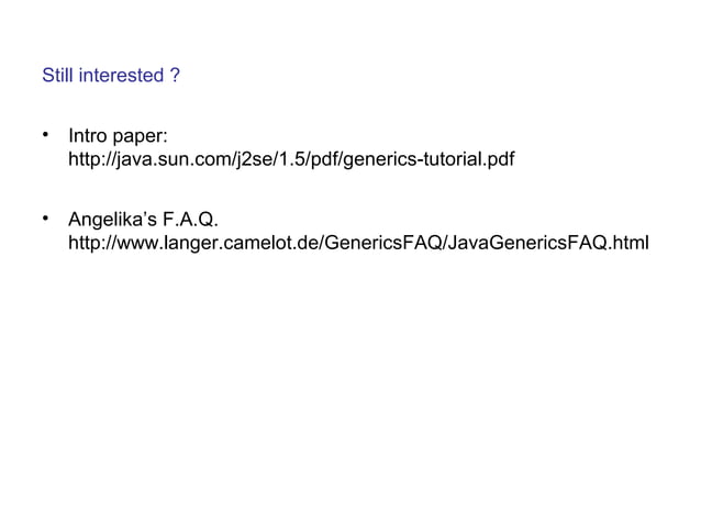 Java Generics For Dummies Ppt Programming Languages Computing