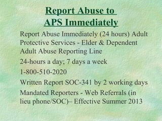 Mandatory Reporting of Elder Abuse | PPT