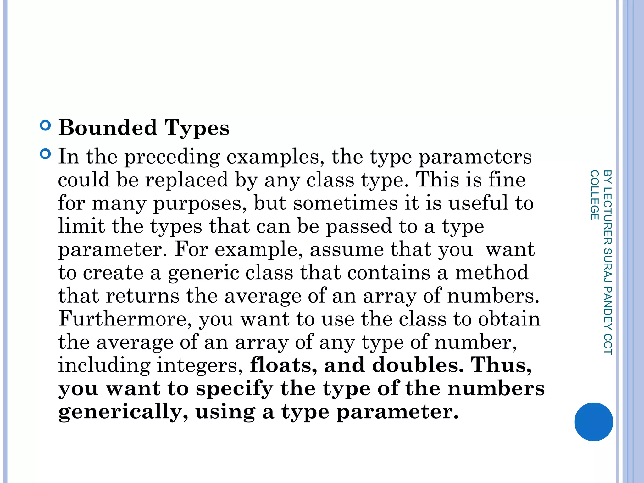 Generics in java | PPT