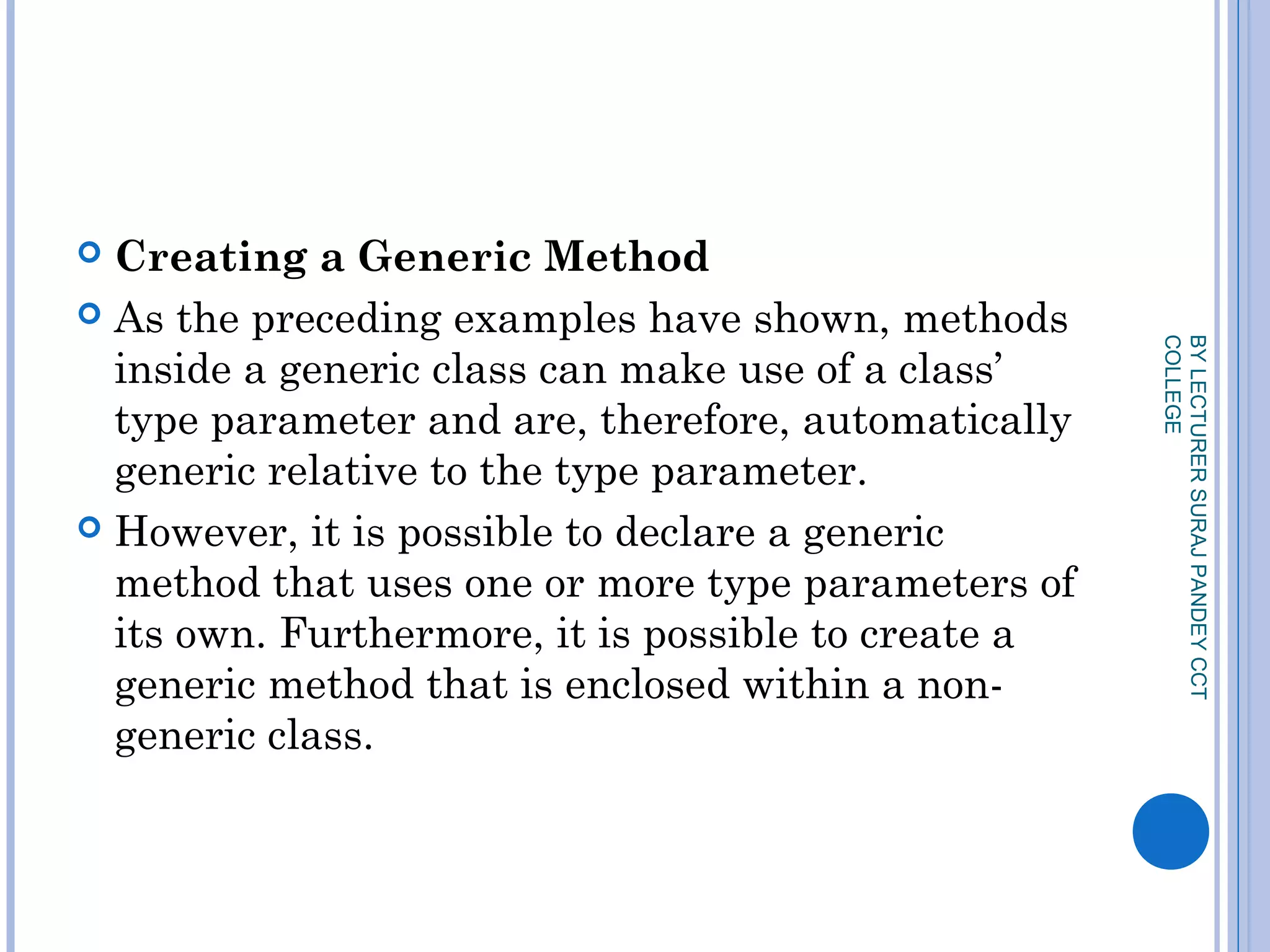 Generics in java | PPT