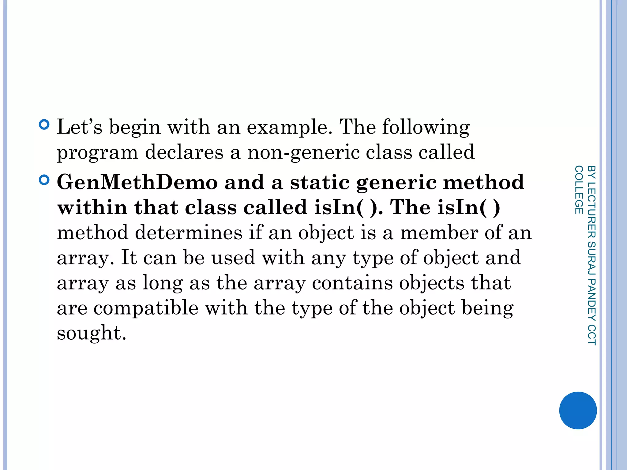 Generics in java | PPT