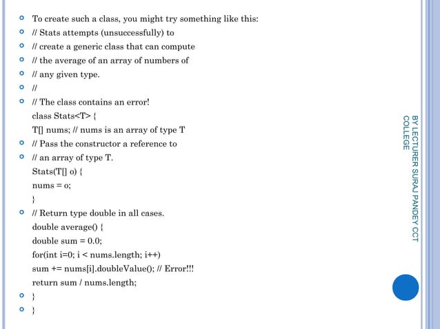 Generics in java | PPT