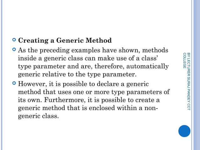 Generics in java | PPT