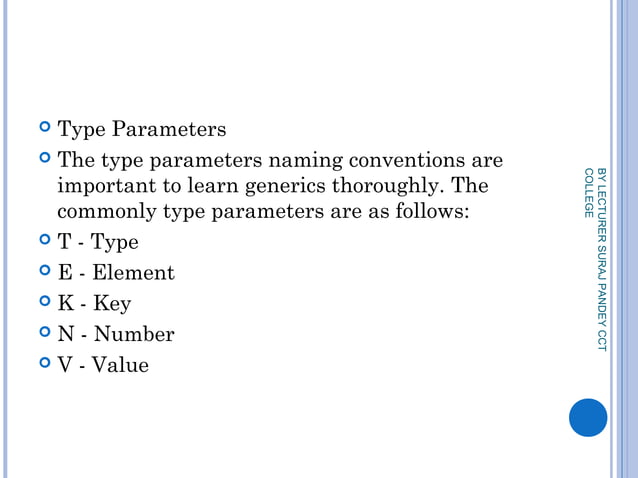 Generics in java | PPT