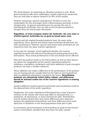 Generics vs branded Pesticides | PDF