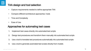 Generic Test Automation Architecture | PPTX