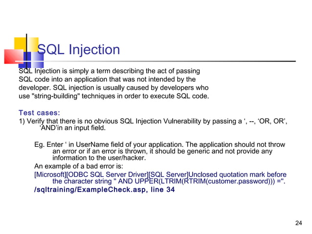 Generic test cases guidelines