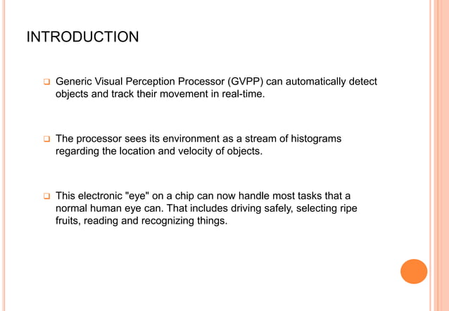 Generic visual perception processor | PPTX