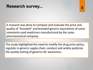 Generic vs branded medicine | PPTX