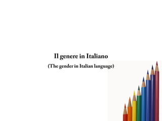 Il genere in italiano | PDF