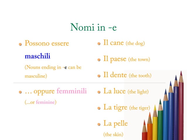 Il genere in italiano | PPT
