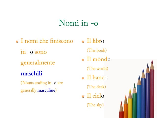 Il genere in italiano | PPT