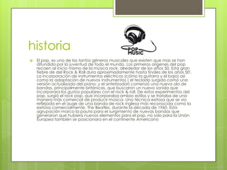 Genero musical pop | PPTX