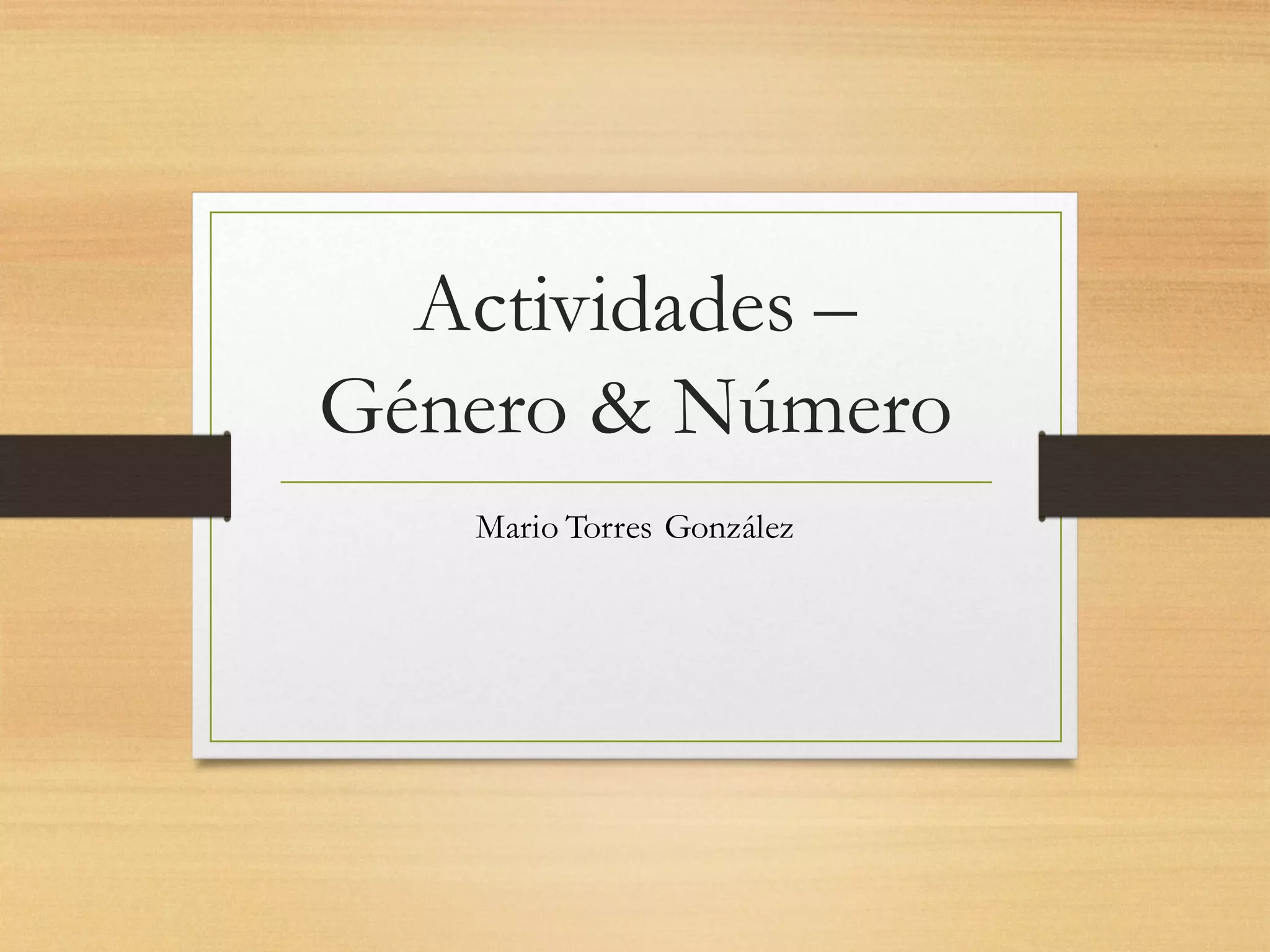 El género y el Número - Actividades | PDF