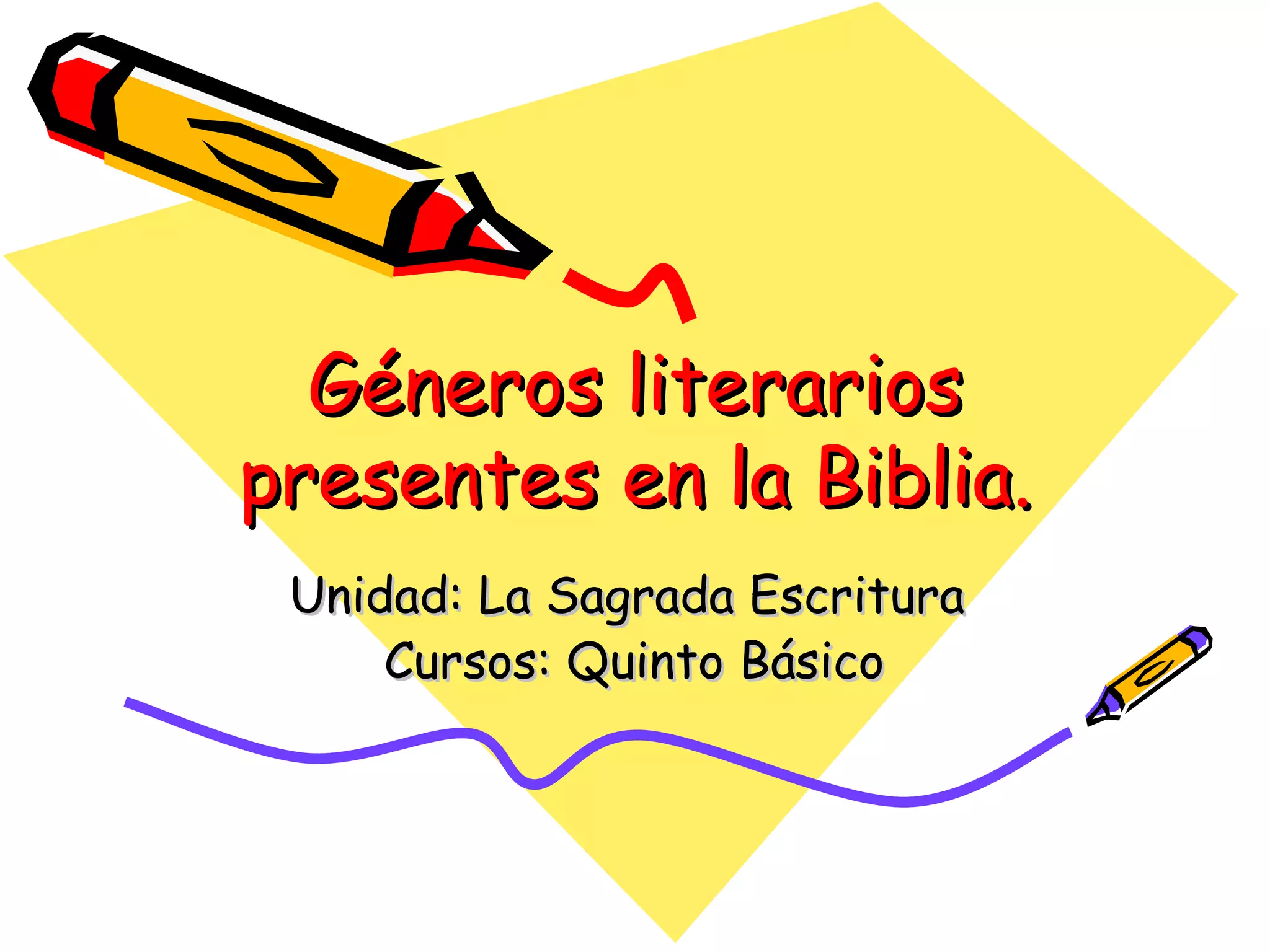 Generoos literarios en la biblia | PPT